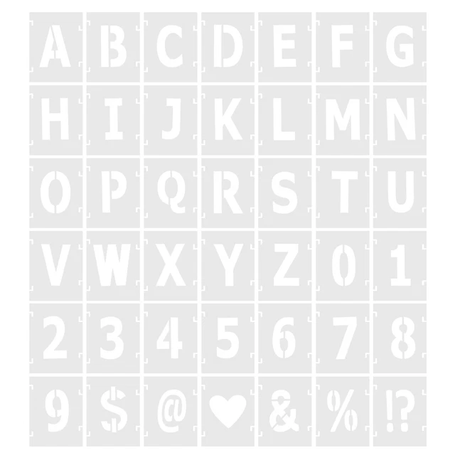 3 INCH LETTER Number Stencils Alphabet Templates Set 3.2" Width, White ...