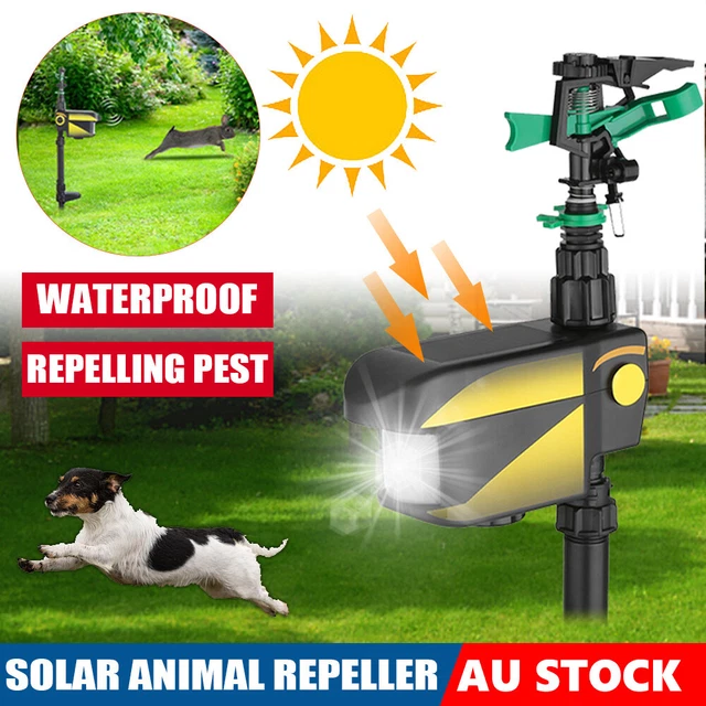 SOLAR ANIMAL REPELLER/LAWN Powered Motion Sensor Activated Water ...