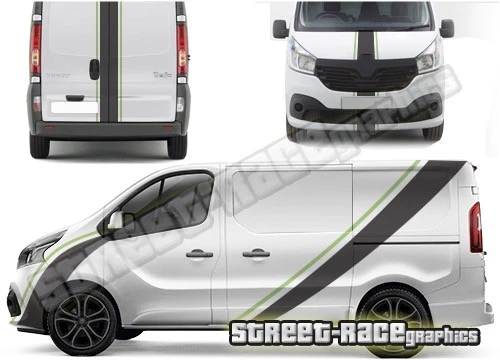 RENAULT TRAFIC FULL 009 van racing stripes decals vinyl graphics (SWB ...