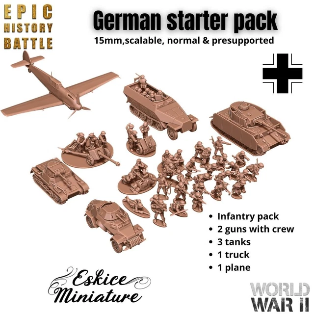 GERMAN ARMY, EARLY WWII, 15mm, Eskice Miniature, Epic History Battle ...