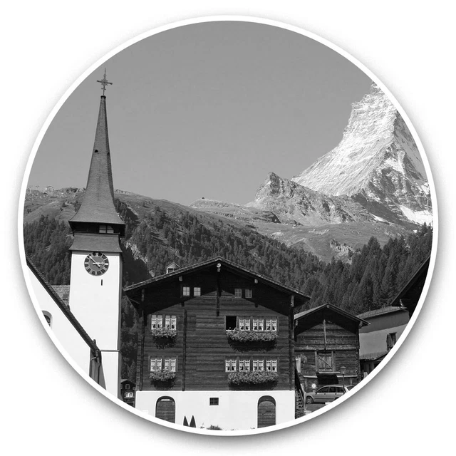2 X VINYL Aufkleber 25cm (bw) - Matterhorn Zermatt Schweiz #39003 EUR ...