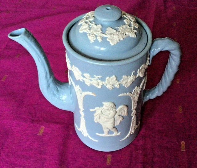 ANTIQUE RARE JAMES Dudson Jasperware Wedgwood style coffee pot - superb ...