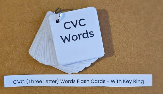 CVC (THREE LETTER) Words Flash Cards with Key Ring - Phonics £4.38 ...