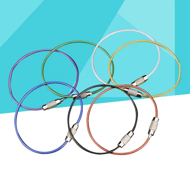 7 PCS STAINLESS Steel Cable Keychain Wire Rings Metal for Crafts $18.36 ...