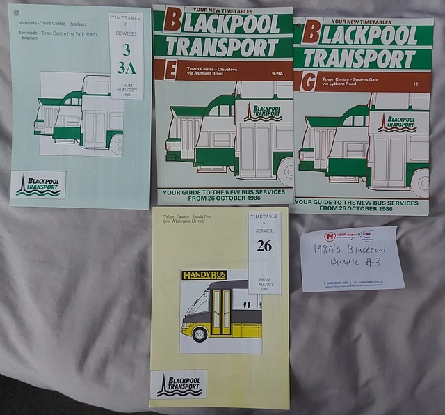 BLACKPOOL TRANSPORT TIMETABLE 1980s BUNDLE #3 £3.29 - PicClick UK