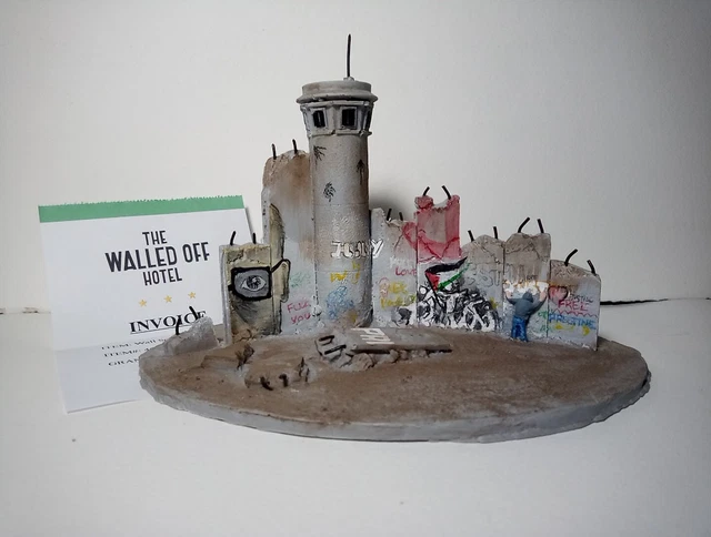 BANKSY PALESTINA WALLED off hotel Sculpture with Invoice wall section ...