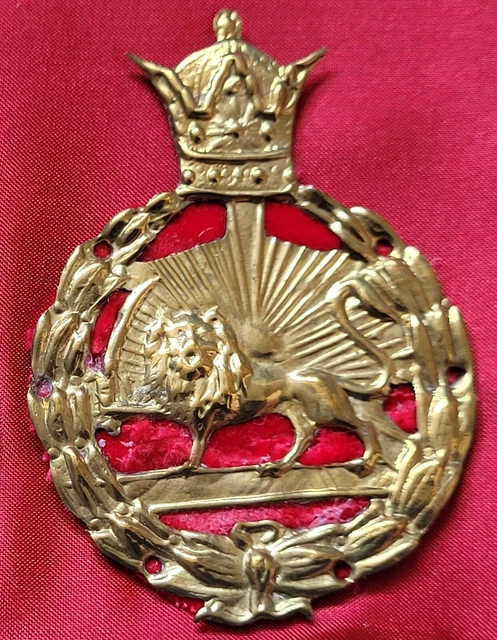 OBSOLETE DEFUNCT IRAN Persia Gendarmerie Desert Unit Cap Badge Shah Era ...