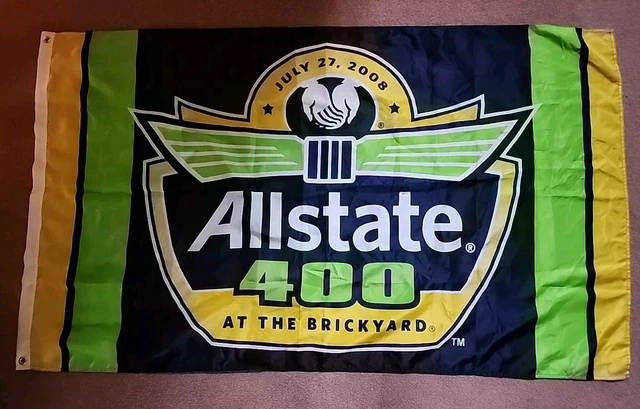 ALLSTATE 400 AT The Brickyard 7/27/08 Flag 35" x 59" Lime Green Yellow ...