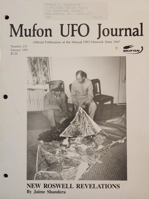 MUFON UFO JOURNAL Mutual UFO Network Magazine #273 January 1991 Roswell ...