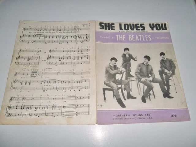 THE BEATLES ORIGINAL Sheet Music 1963 She Loves You Northern Songs Ltd. Fab ! EUR 19,74 ...