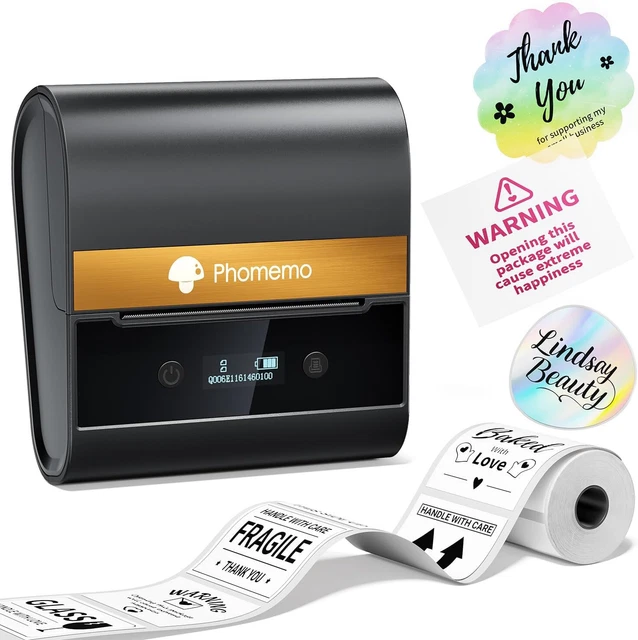 PORTABLE BARCODE LABEL Printer 2025 Sticker Label Maker 3" Thermal ...