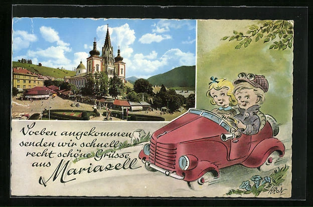 ANSICHTSKARTE MARIAZELL, MARKTSTÄNDE vor der Wallfahrtskirche EUR 5,00 - PicClick FR