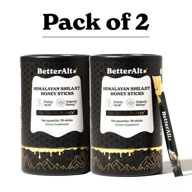 BETTER ALT PURE Himalayan Shilajit Sticks with Organic Honey, Naturally ...