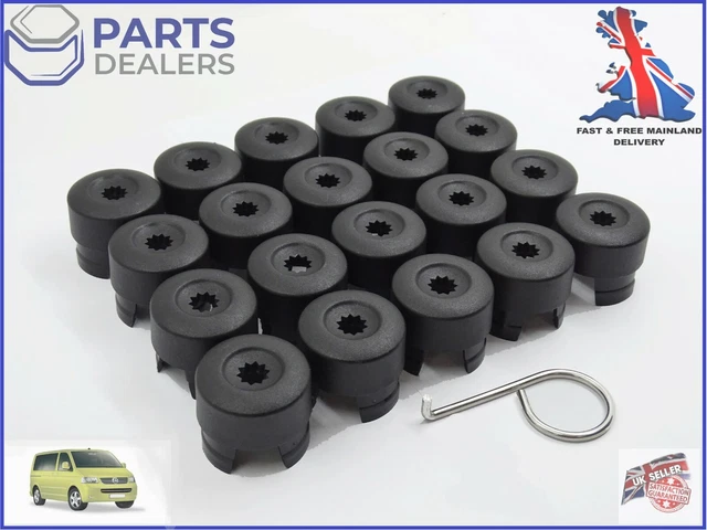 WHEEL NUT COVERS For Vw Transporter T5 T5.5 Touareg Amarok Bolt Caps ...
