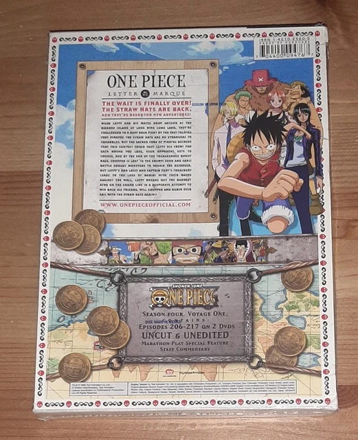 ONE PIECE: SEASON 4, Voyage 1 (DVD, 2-Disc Set, BRAND NEW) Episodes 206 ...