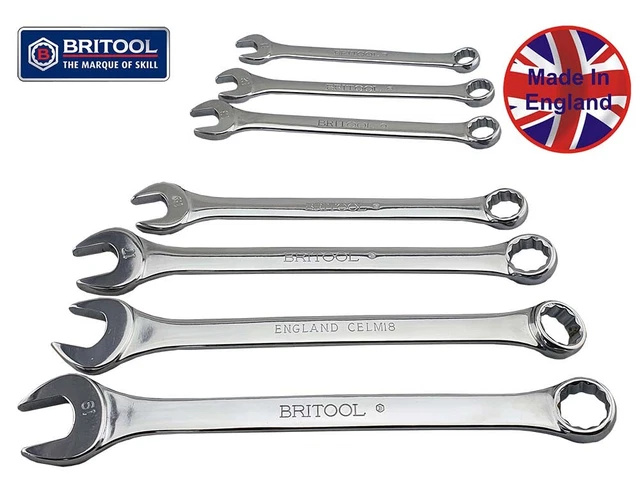 BRITOOL ENGLAND METRIC Combination Spanner Set With Bi-Hexagon (12 ...