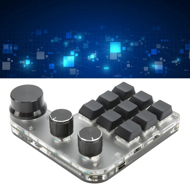 MINI KEYPAD 9 Keys 3 Knob RGB DIY Shortcut Programmable Mechanical Keyboard QCS EUR 54,71 ...