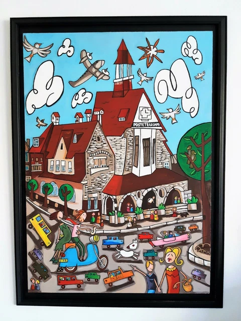 ALAIN GODON D'APRÈS - La poste du Touquet -Tableau - peinture acrylique ...