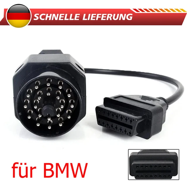 DIAGNOSE ADAPTER STECKER für BMW E28 E30 E34 E36 E38 E39 OBD 2 OBD2 Kabel 20 Pin EUR 14,24 ...