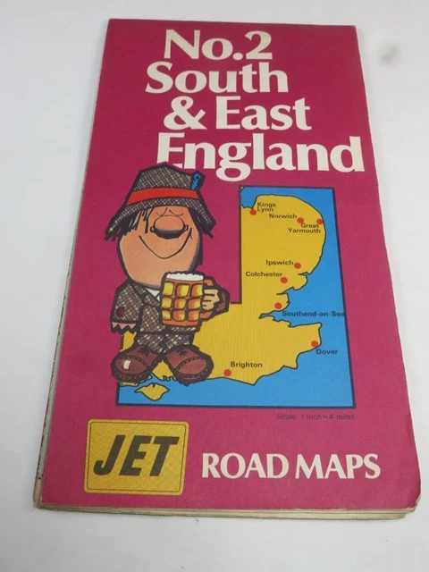 VINTAGE AUTOMOBILIA JET PETROL Road Map No2 South & East England 1971 £ ...