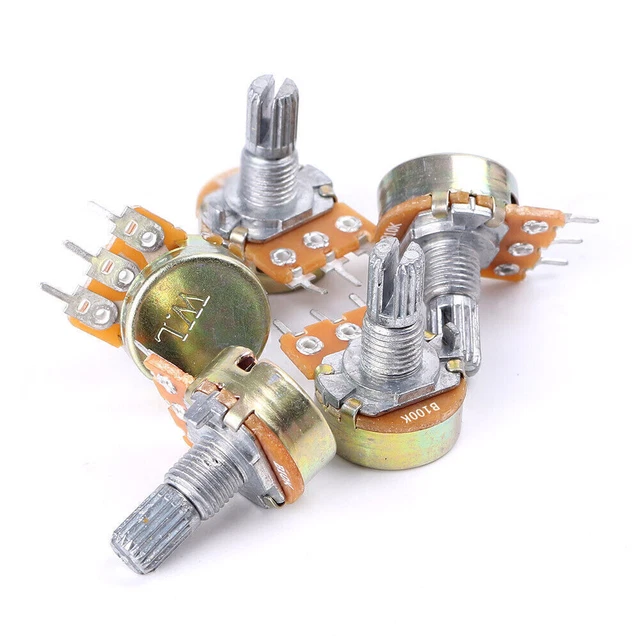 100K OHM LINEAR Taper Rotary Potentiometer Panel pot B100K Top ...