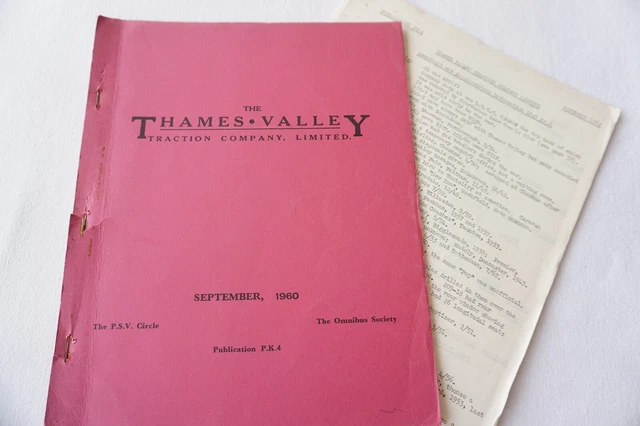 1960 THAMES VALLEY Traction Company Bus Fleet History PSV Circle List ...