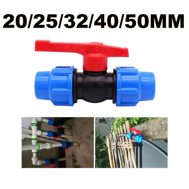 STOP TAP VALVE 20-50mm In-Line Ball Valve Water Pipe Quick Connect ...