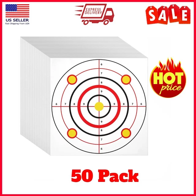 50 PACK PAPER Shooting Targets for Range, Bulk for Hunting, Rifles ...