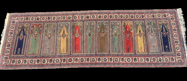 LONG TAPIS TURC Kayseri saf Turkish rug runner mihrab 300 x 96 cm EUR ...