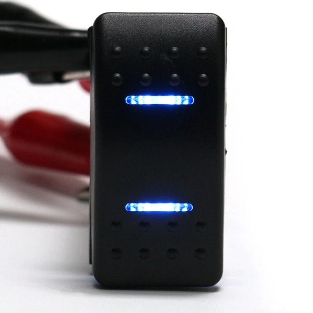 7 PIN LED Blue Rocker Switch DPDT On Off Switches 12/24V For Car Truck ...