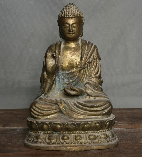 6,6 &SCULPTURE DE Bouddha Amitabha Sakyamuni en bronze doré de Chine ancienne EUR 168,00 ...