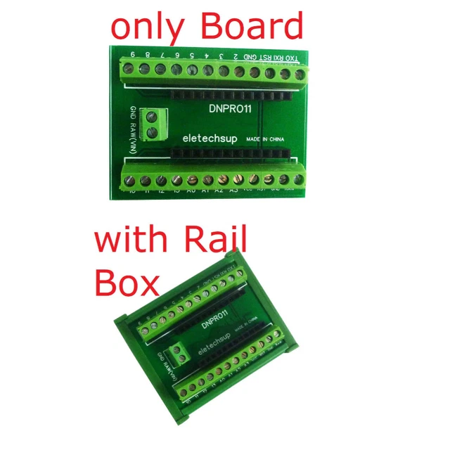 DIN RAIL MOUNT Screw Terminal Block Adapter Module For Arduino Pro mini ...