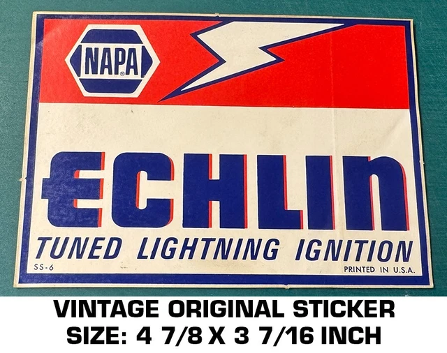 ECHLIN TUNED LIGHTNING Ignition Vintage Original Decal Sticker - Racing ...
