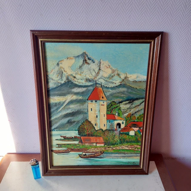 ANCIEN TABLEAU PEINT a l huile signé schafer,vintage.EN MAIN PROPRE EUR ...