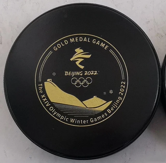 BEIJING 2022 OLYMPIC Gold Medal Game Final Ice Hockey Puck Vegum ...
