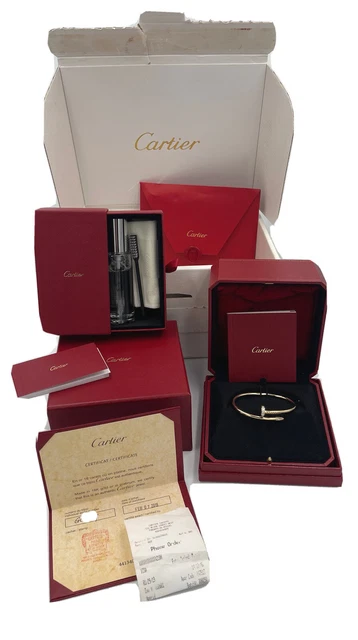 AUTH CARTIER JUSTE Un Clou Bracelet in 18k Yellow Gold 0.58 CTW size ...
