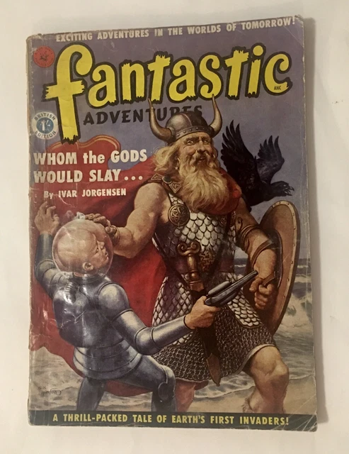 RARE PULP MAGAZINE /Comic-Fantastic Adventures 1951-Whom The Gods Would ...