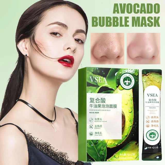AVOCADO BUBBLE MASK Acid Skin Cleansing Bubble Facial Foam Mask Anti ...