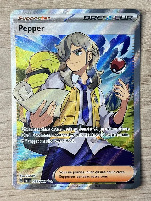 CARTE POKÉMON PEPPER 235/198 FA Dresseur EV1 Ecarlate & Violet NEUF Fr ...