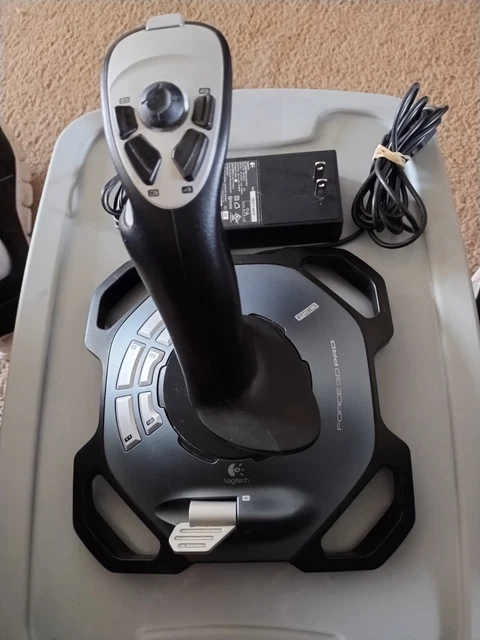 LOGITECH EXTREME 3D Pro Flight Simulator Joystick USB Controller For PC ...