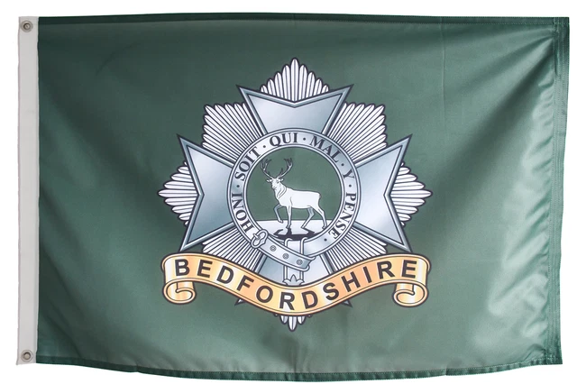 BRITISH ARMY THE Bedfordshire Regiment Flag with Eyelets - MOD LICENSED ...