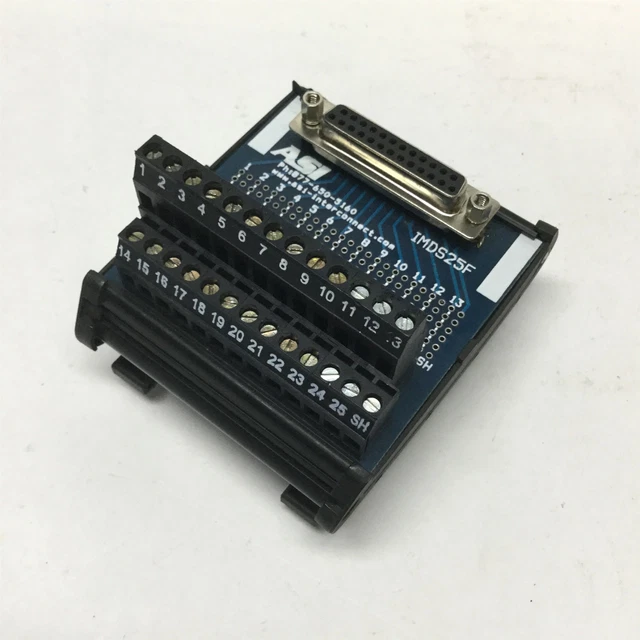 ASI IMDS25F 25-PIN Female D-Sub Interface Module, Screw Terminals, DIN ...