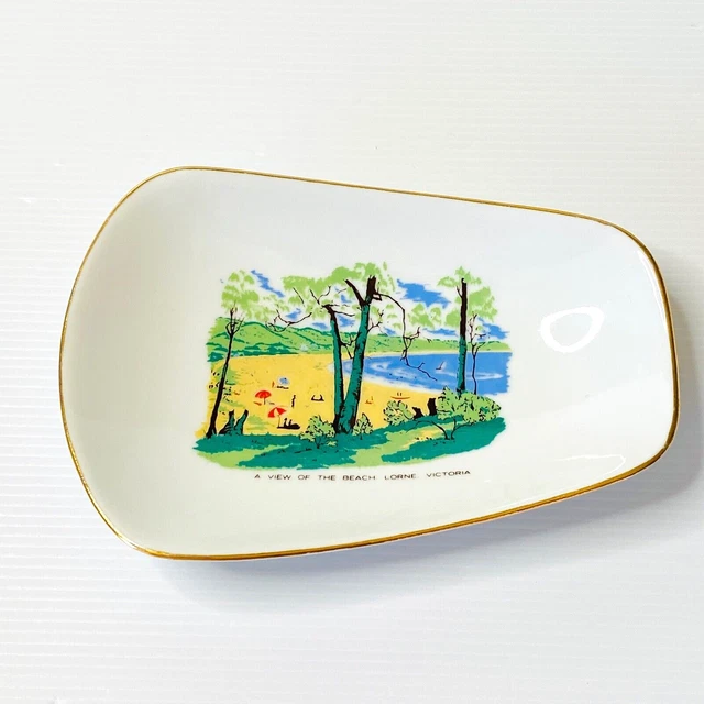 VINTAGE LORNE BEACH View Victoria Souvenir Dish Rembrandt Fine China ...