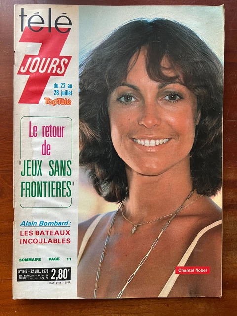 TÉLÉ 7 JOURS 22/07/1978; Chantal Nobel/ Jeux sans frontières/ Ermanno Olmi EUR 7,00 - PicClick FR