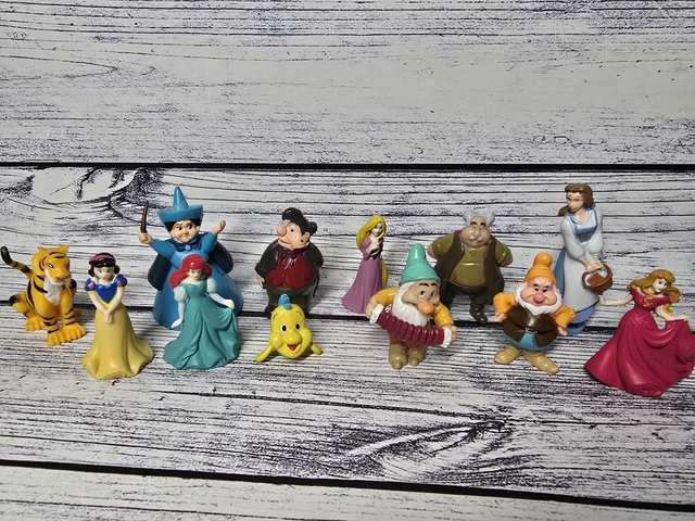 DISNEY OFFICIAL PVC Cake Toppers Bundle X 12 Figures Snow White Little ...