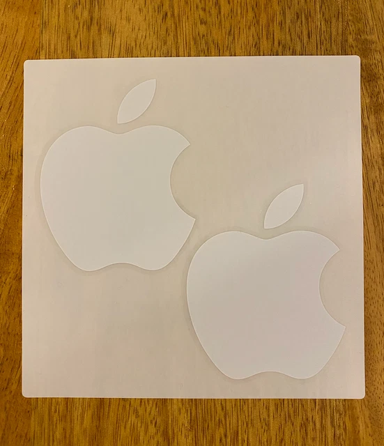 GENUINE ORIGINAL WHITE Apple Logo Stickers x 2 - iPad, iPhone MAC £3.95 ...