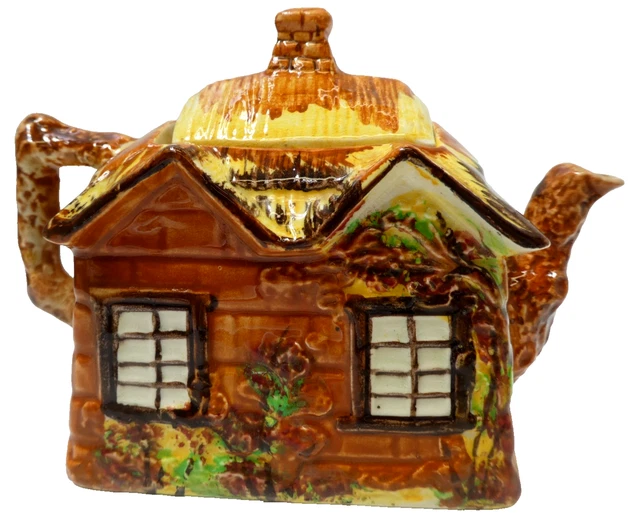 VINTAGE PRICE BROS Pottery Ye Old Cottage Farm House Ornate Teapot $48. ...