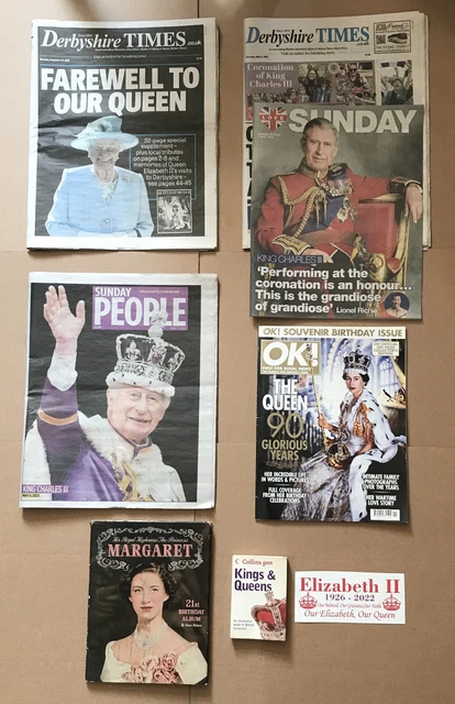 QUEEN ELIZABETH II, King Charles III, Princess Margaret: Printed Royal ...