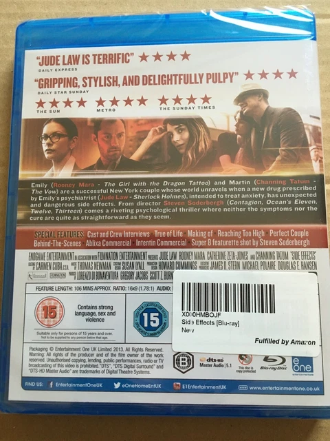 SIDE EFFECTS - 2013 Steven Soderbergh/Jude Law (New/sealed region B Blu-ray) £5.44 - PicClick UK