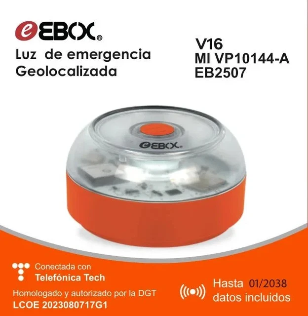 EBOX LUCE EMERGENZA V16 Approvato Dgt Con Geolocalización, Lampeggiante ...
